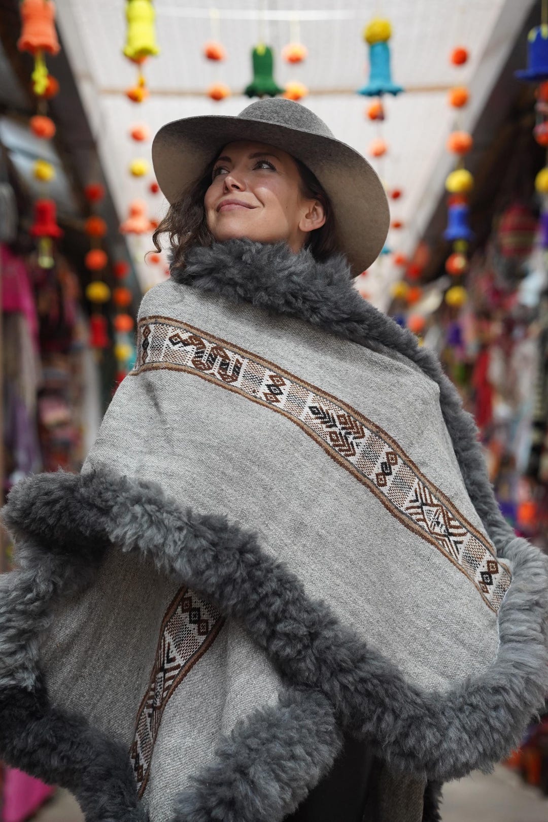 Handwoven Peruvian Alpaca Ruana ( Poncho Cape Wrap Shawl ) COLOR ...