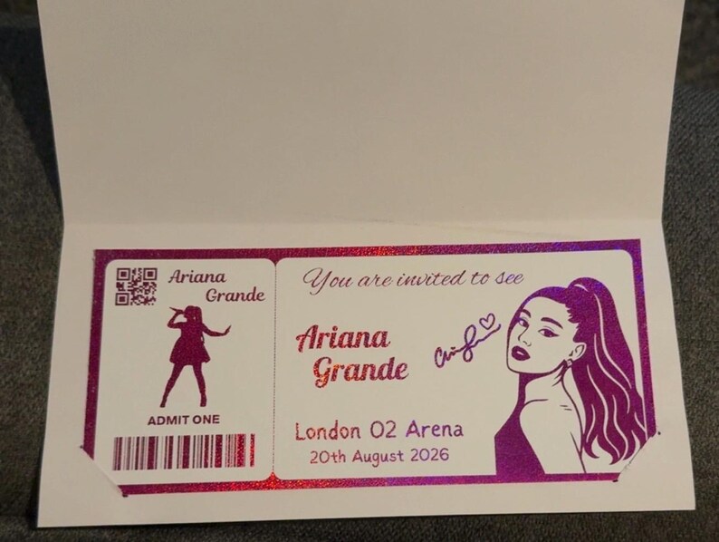 Ariana Grande Foiled Concert Memorillia Ticket 2026 - Etsy
