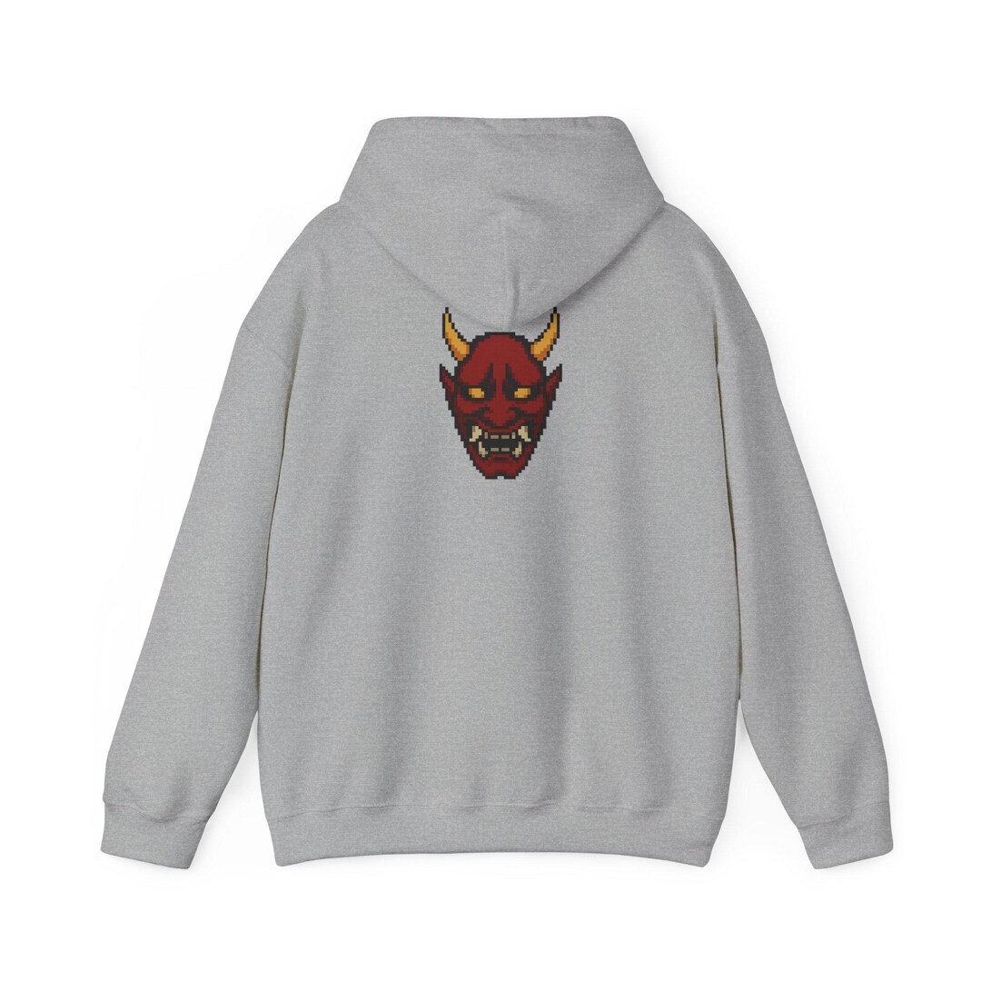 Haanya V2 Pixel Hoodie | Retro Japanese Demon Streetwear | 8bitsupply ...