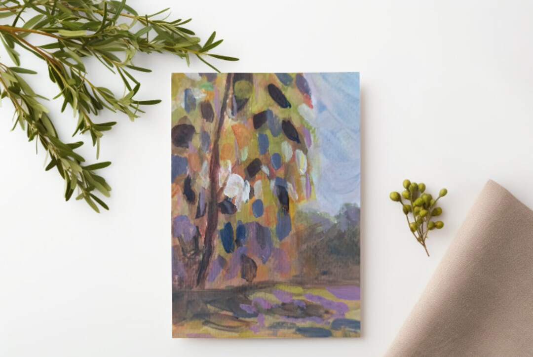 Mini Willow Tree Forest ORIGINAL Painting Woodland, Wood Landscape Art ...