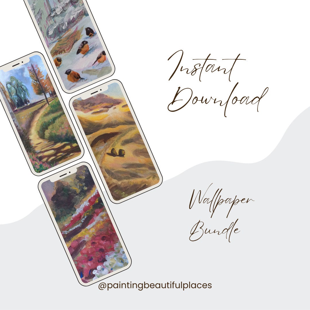Four Seasons Phone Wallpaper Pack 2 Wall Art Wallpaper Bundle Instant ...