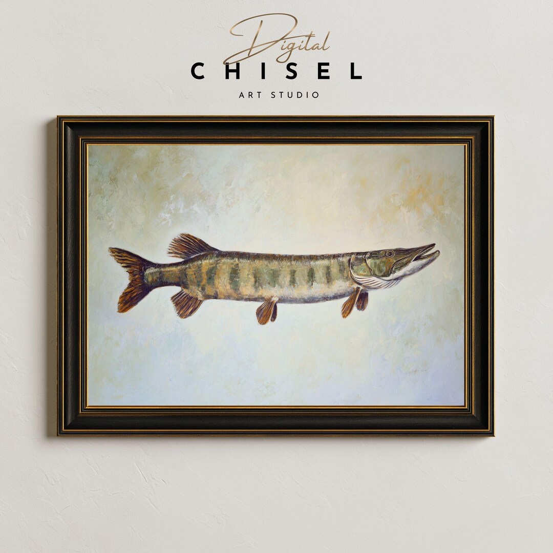 Muskie Fish Wall Art | Musky Fishing Decor | Freshwater Predator ...