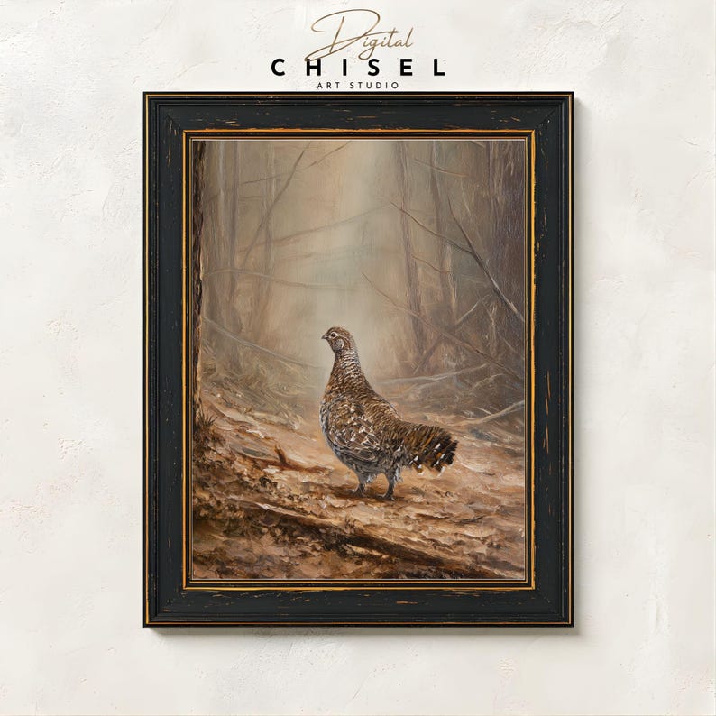 Ruffed Grouse Wall Art Printable | Upland Bird Artwork | Hunting Cabin ...