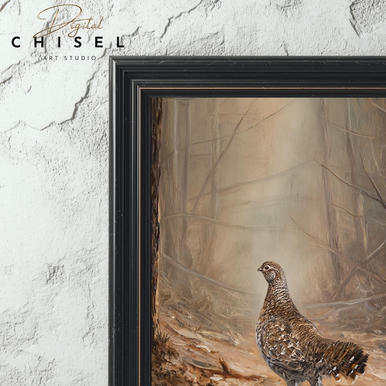 Ruffed Grouse Wall Art Printable | Upland Bird Artwork | Hunting Cabin ...