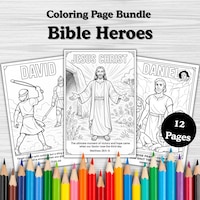 Bundle #1: 5 Bible Coloring Pages - Etsy
