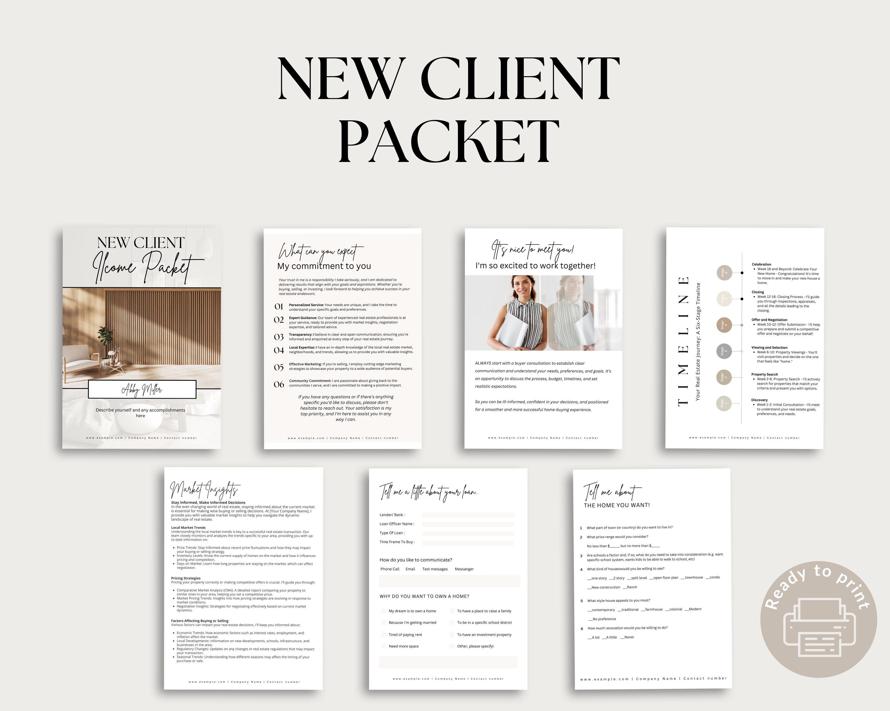 Realtor Client Welcome Packet | Editable Canva Template (digital ...