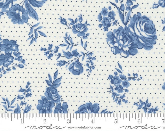 Sunrise Side by Minick and Simpson - Floral/dots - White - Moda 14961 ...