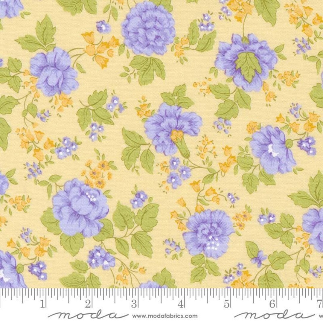 Georgia by Brenda Riddle Designs - Floral - Yellow - Moda 18770 14 - Etsy
