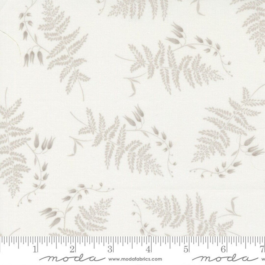 Honeybloom by 3 Sisters - Fern Fronds - White - Moda 44341 11 - Etsy