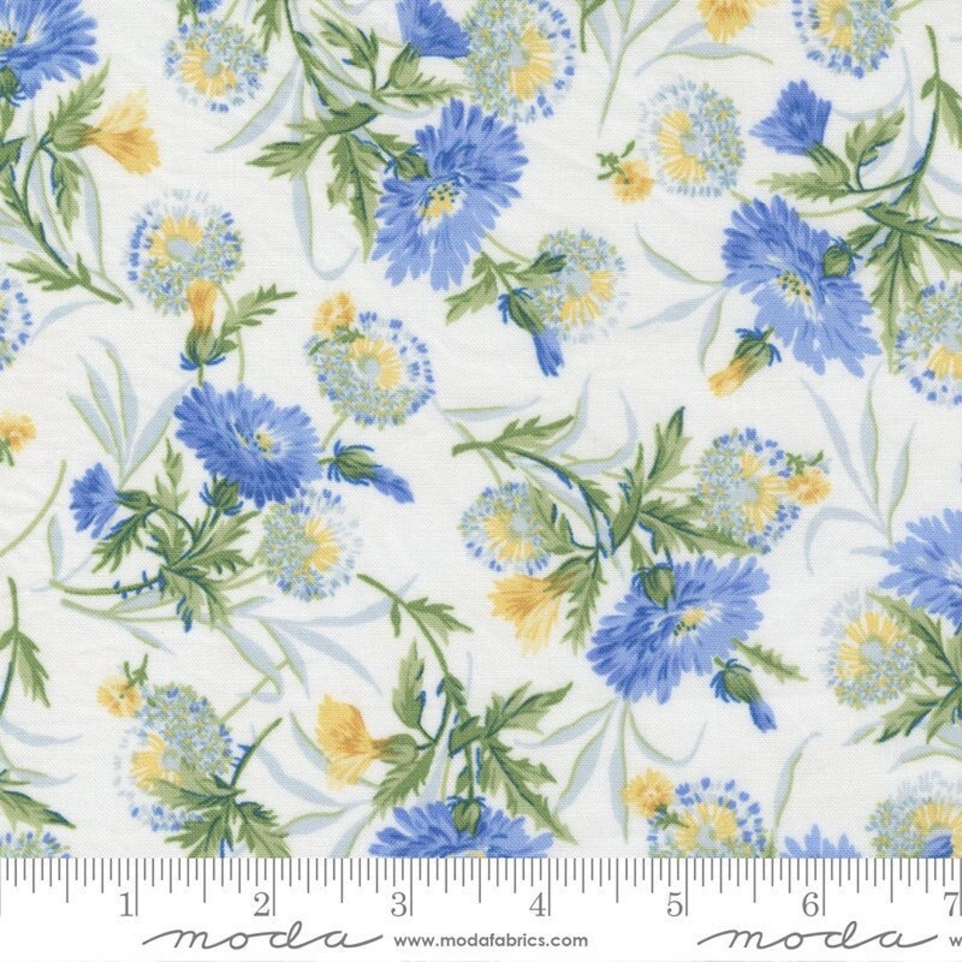 Summer Breeze by Moda Flower Patch/dandelions White Moda 33682 11 ...