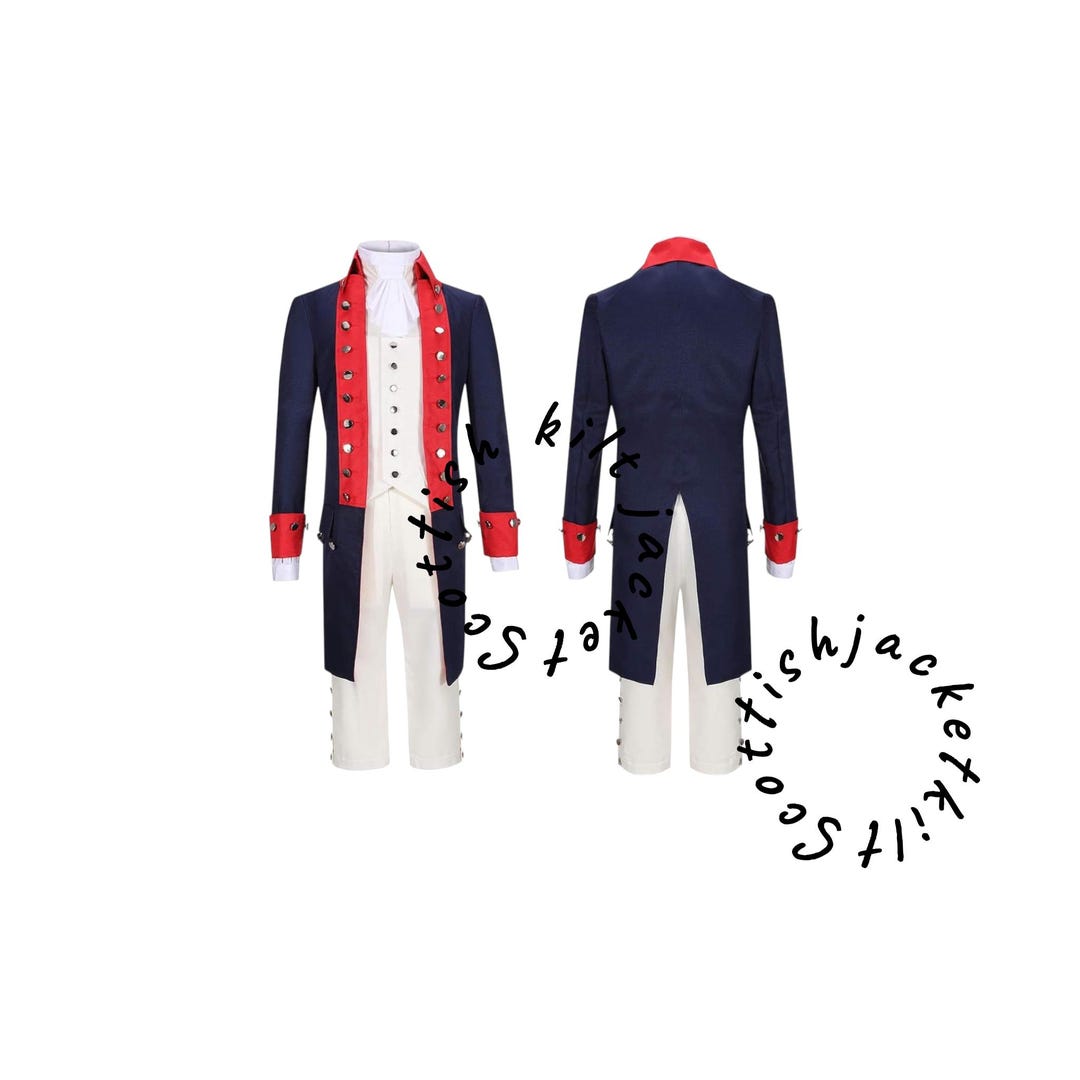 Men’s American Revolutionary War Coat – Navy Blue Wool 18th Century ...