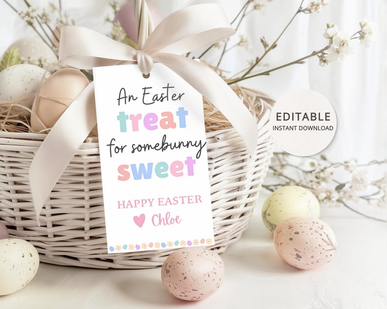 Editable Easter Treat Tags, Printable Easter Gift Tags, Kids Easter ...