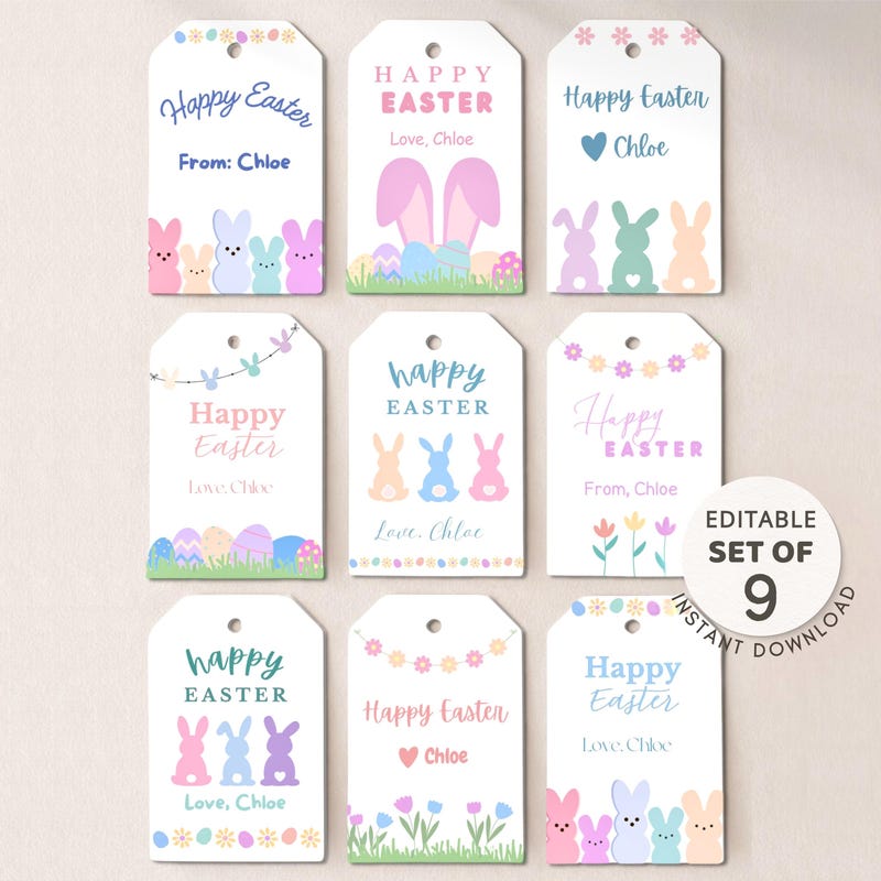 Easter Basket Tags - Etsy