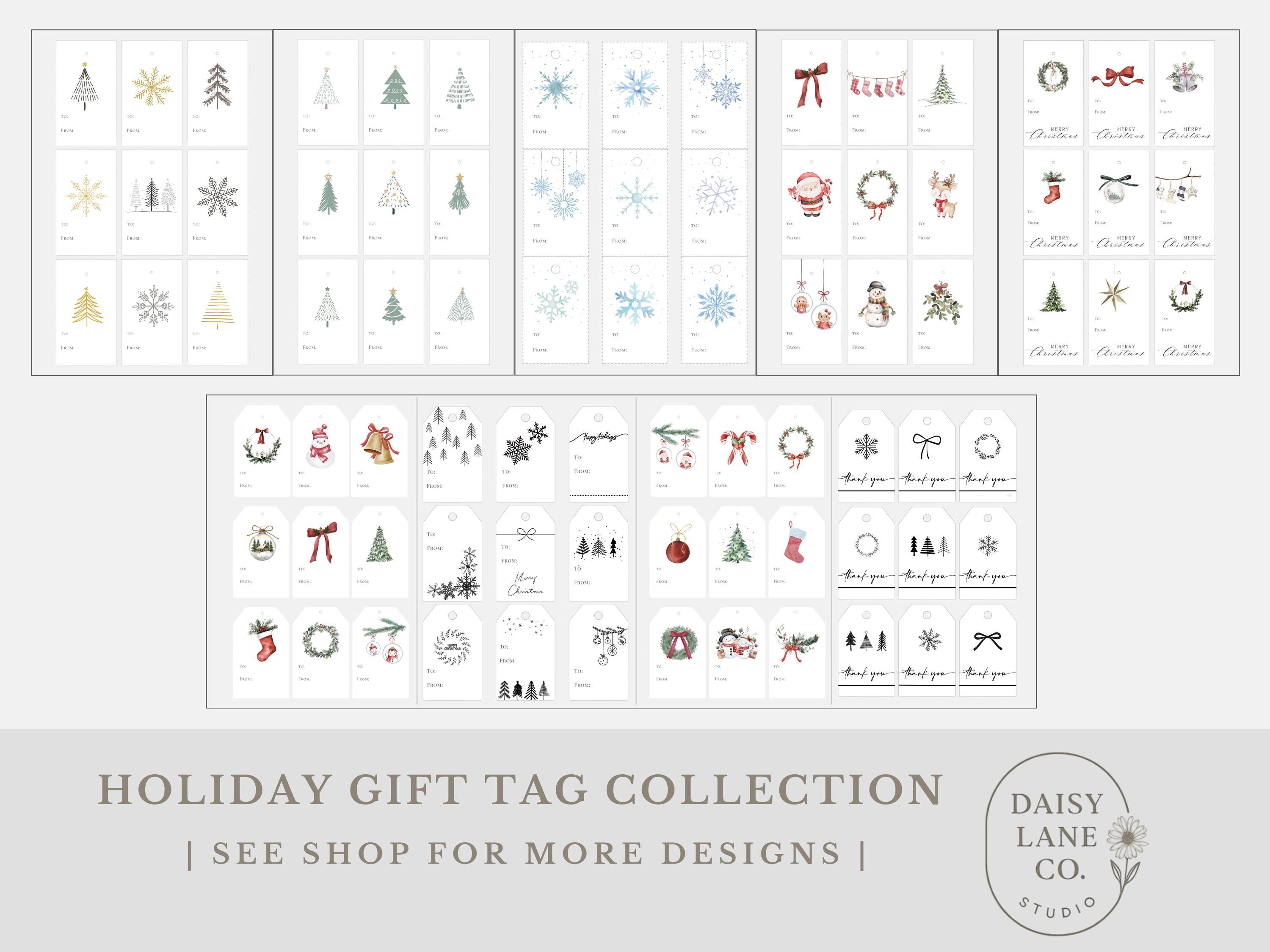 Snowflake Gift Tags Printable, Winter Holiday Gift Tags, Watercolor ...