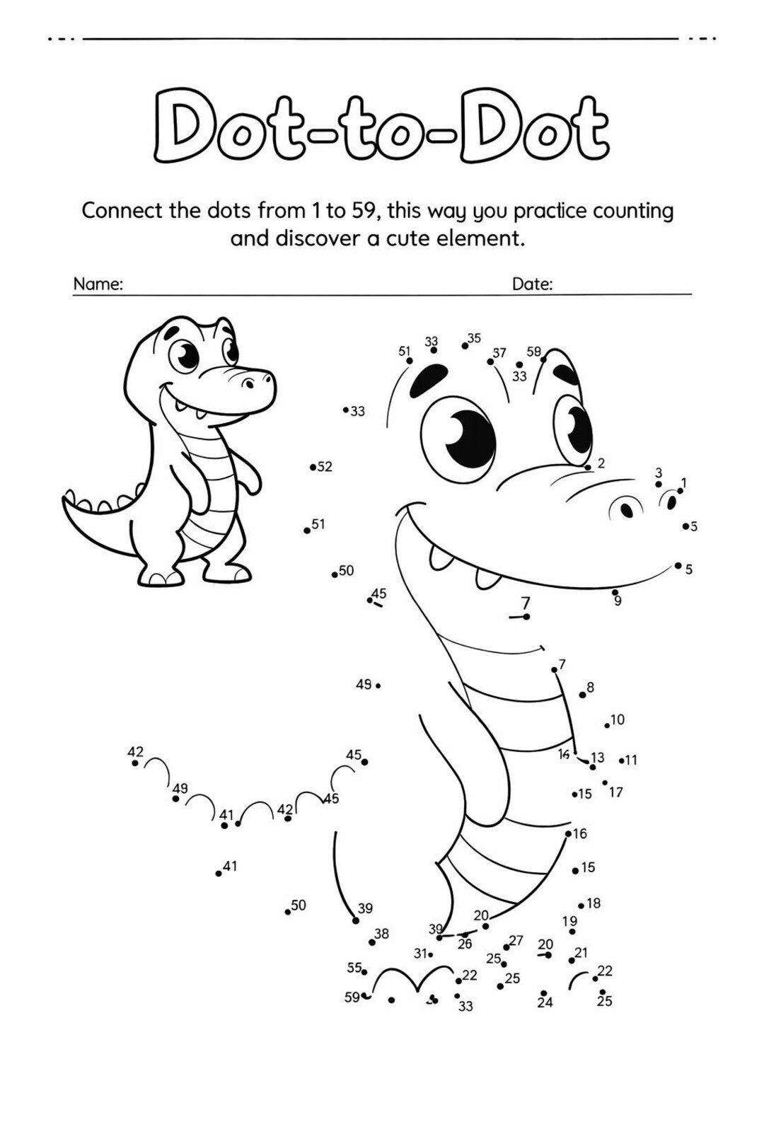 Dinosaur Dot to Dot Printable Activity Book | Kids Learning Puzzle ...