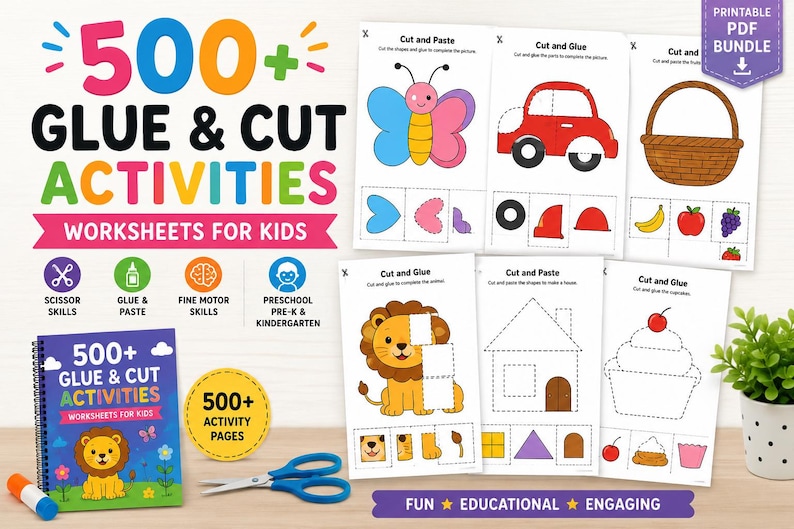 500+ Glue and Cut Activities for Kids | Printable Cut and Paste ...