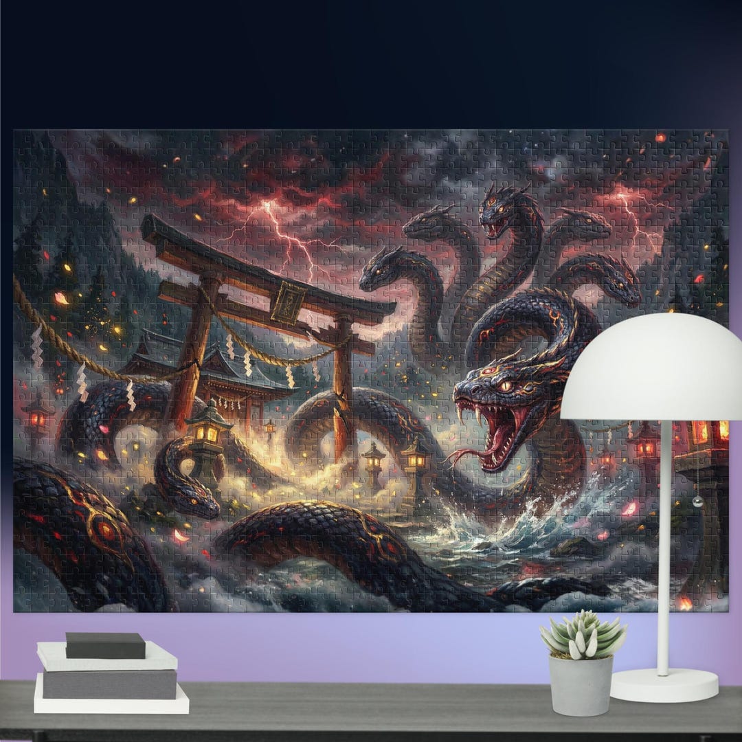 Yamata No Orochi Puzzle | Japanese Mythology Jigsaw | Storm Serpent ...