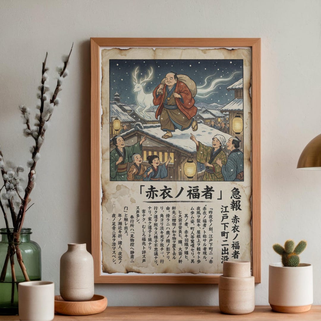 Japanese Winter Folklore Santa – Red-clad Bringer of Fortune | Vintage ...