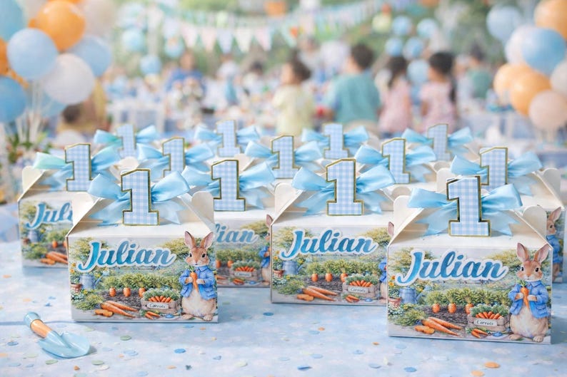 Personalized Bunny Garden Party Favor Set | Peter Rabbit Favor Boxes ...