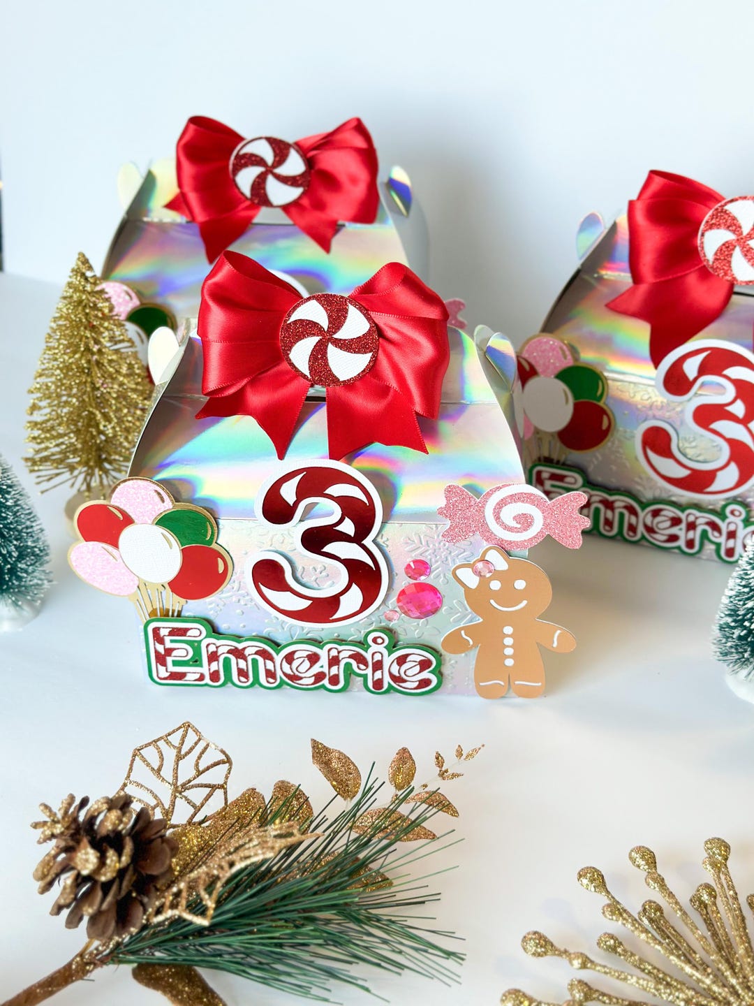 Personalized Christmas Favor Boxes: Holiday Birthday Party Decor - Etsy