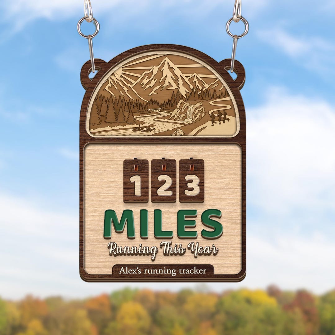 Personalized Running Miles Log Sign, Custom Marathon Mileage Tracker ...