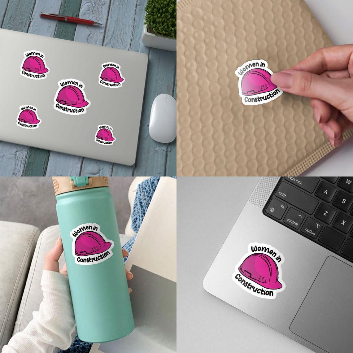 3pcs Women in Construction Sticker Funny Pink Hard Hat Gift for Female ...