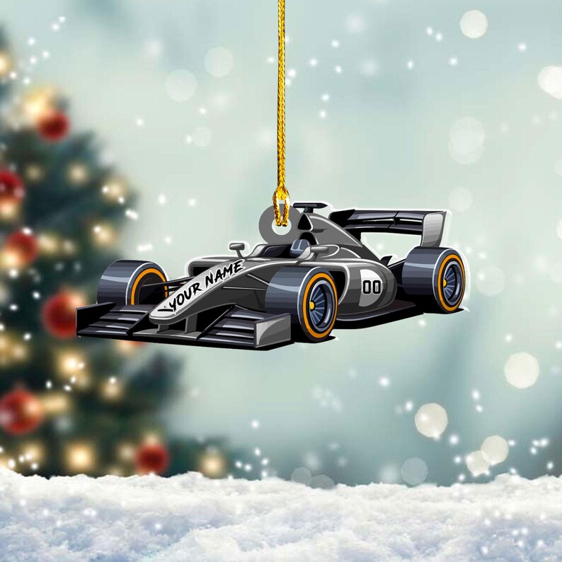 Personalized F1 Racing Car Ornament, Custom Name Christmas Ornament ...