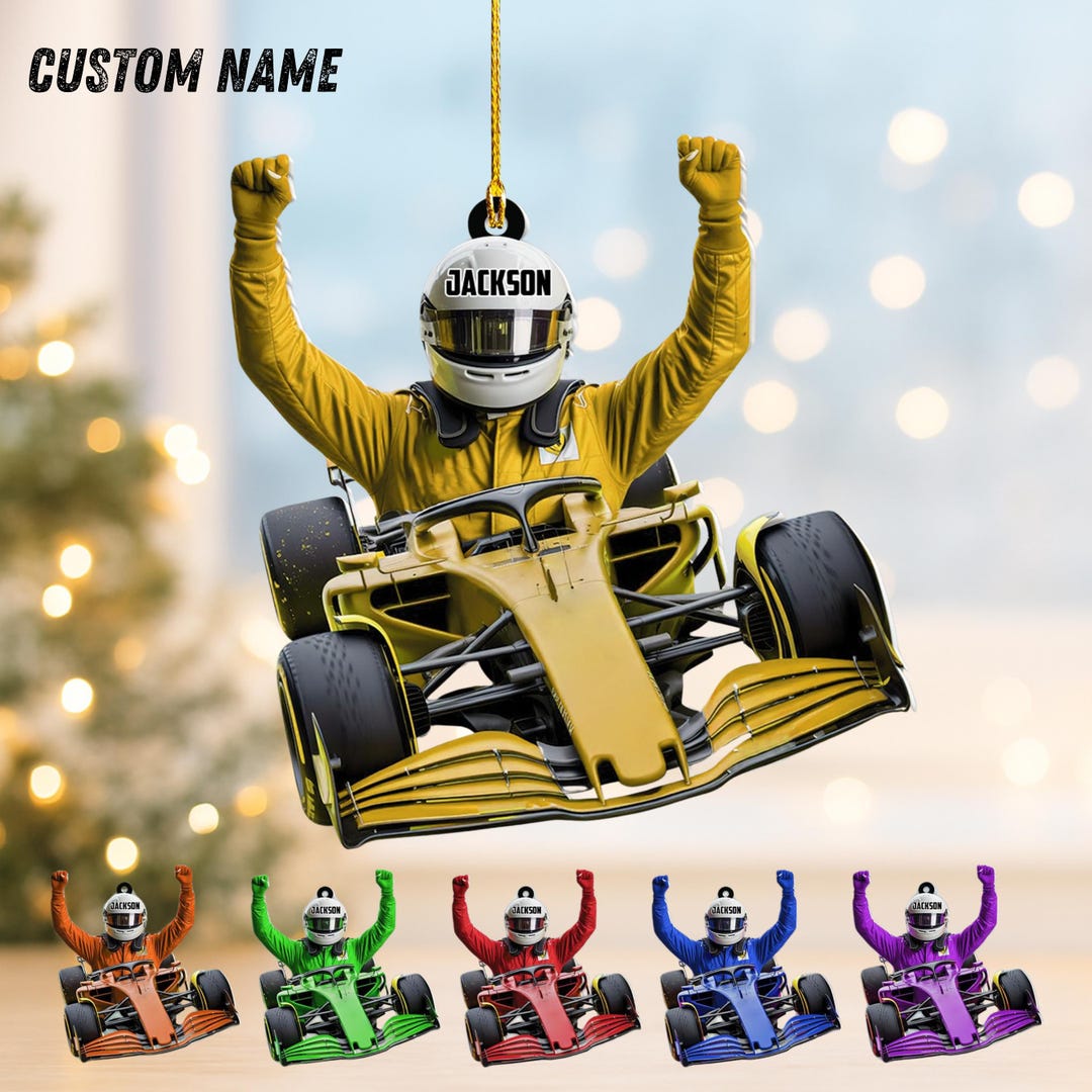 Personalized F1 Racing Car Ornament 2025, Custom Name Christmas ...