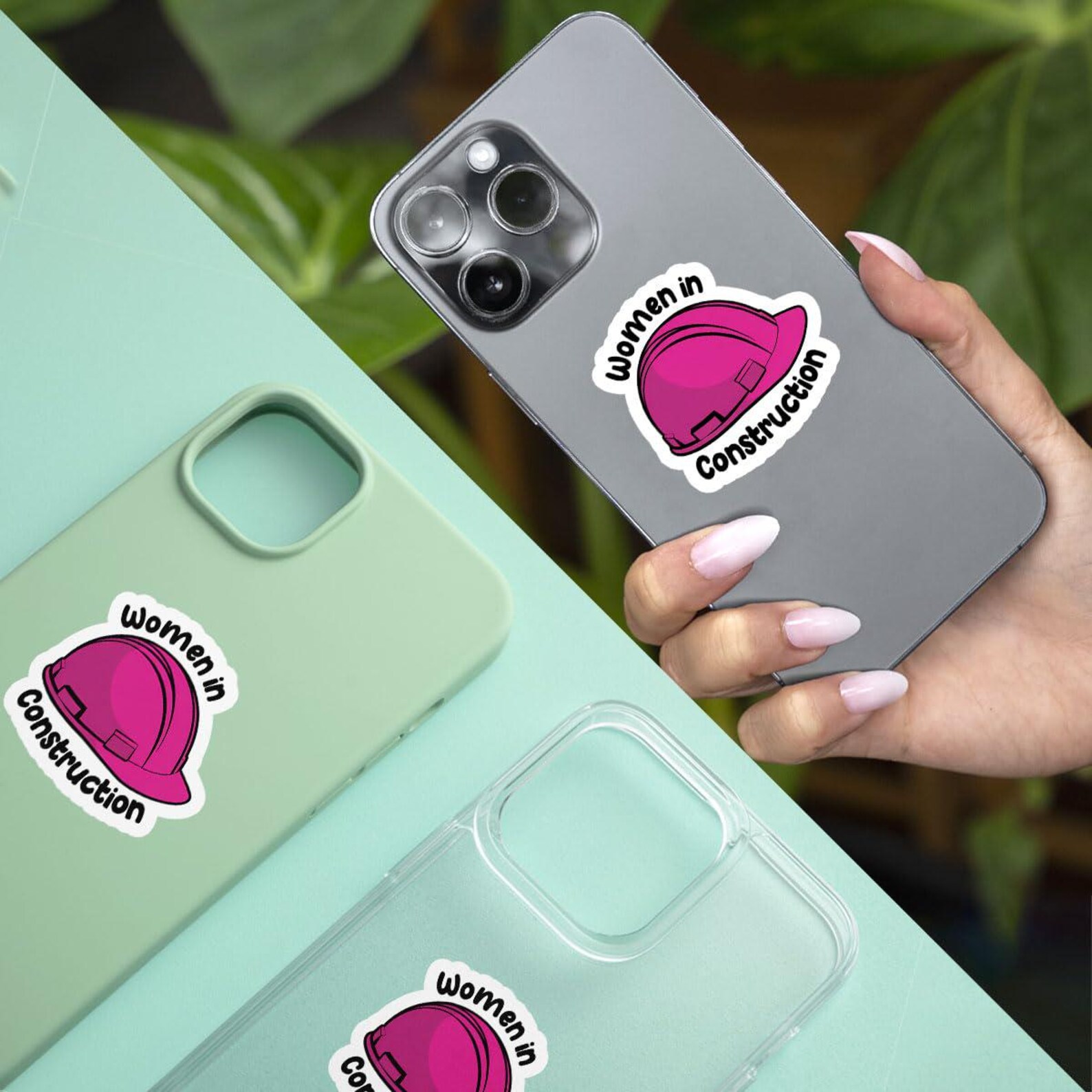3pcs Women in Construction Sticker Funny Pink Hard Hat Gift for Female ...