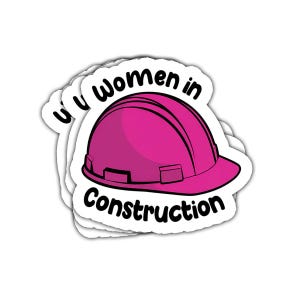 3pcs Women in Construction Sticker Funny Pink Hard Hat Gift for Female ...