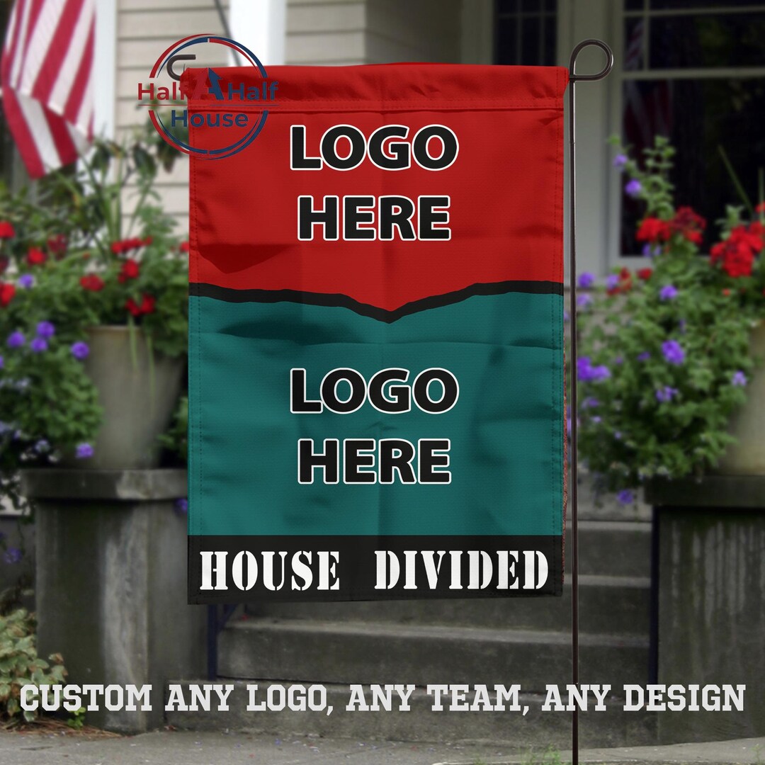 Custom Two Team Garden Flag, Personalized House Divided Flag, Split ...