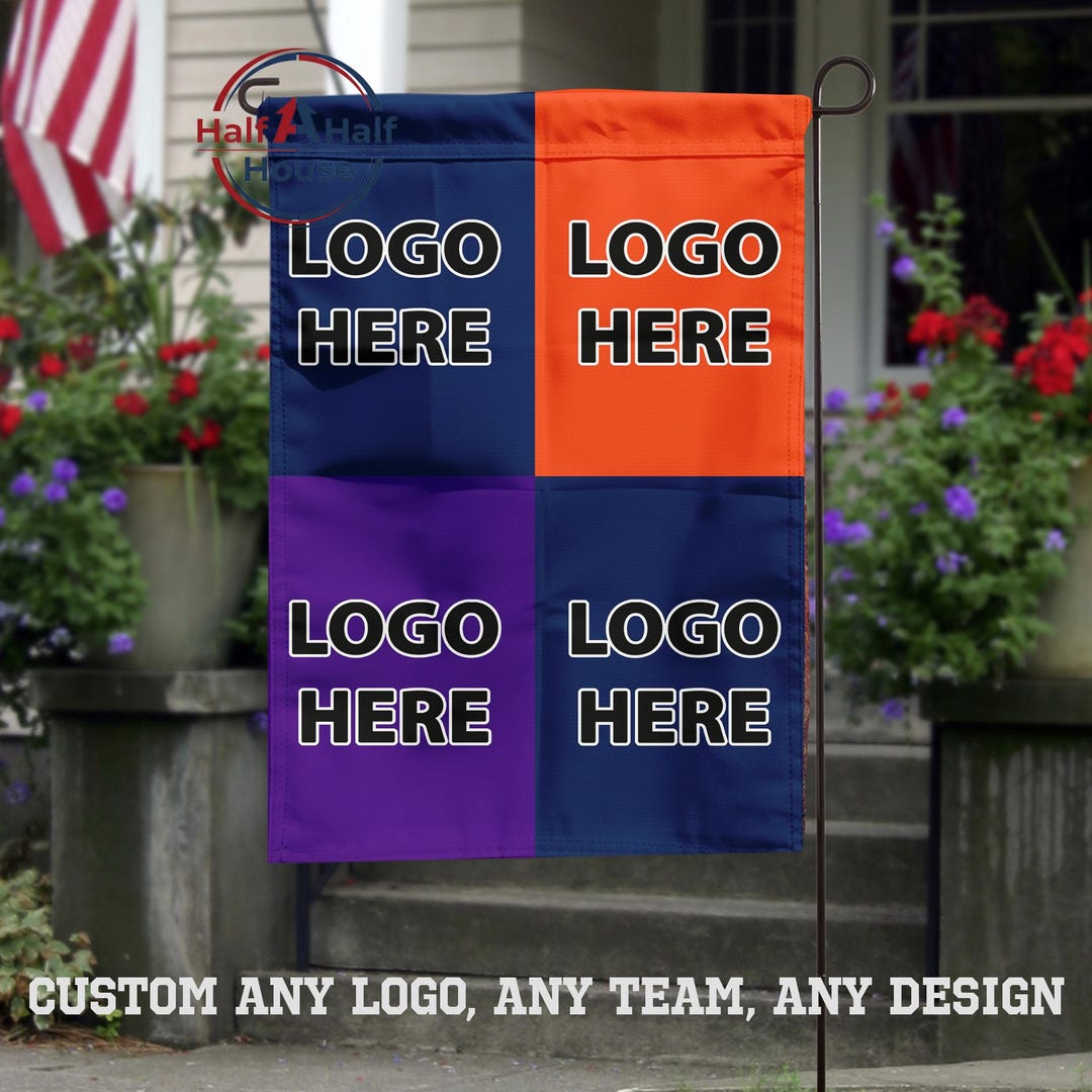 Custom House Divided Wall Flag, Split Football Team Flag, Personalized ...
