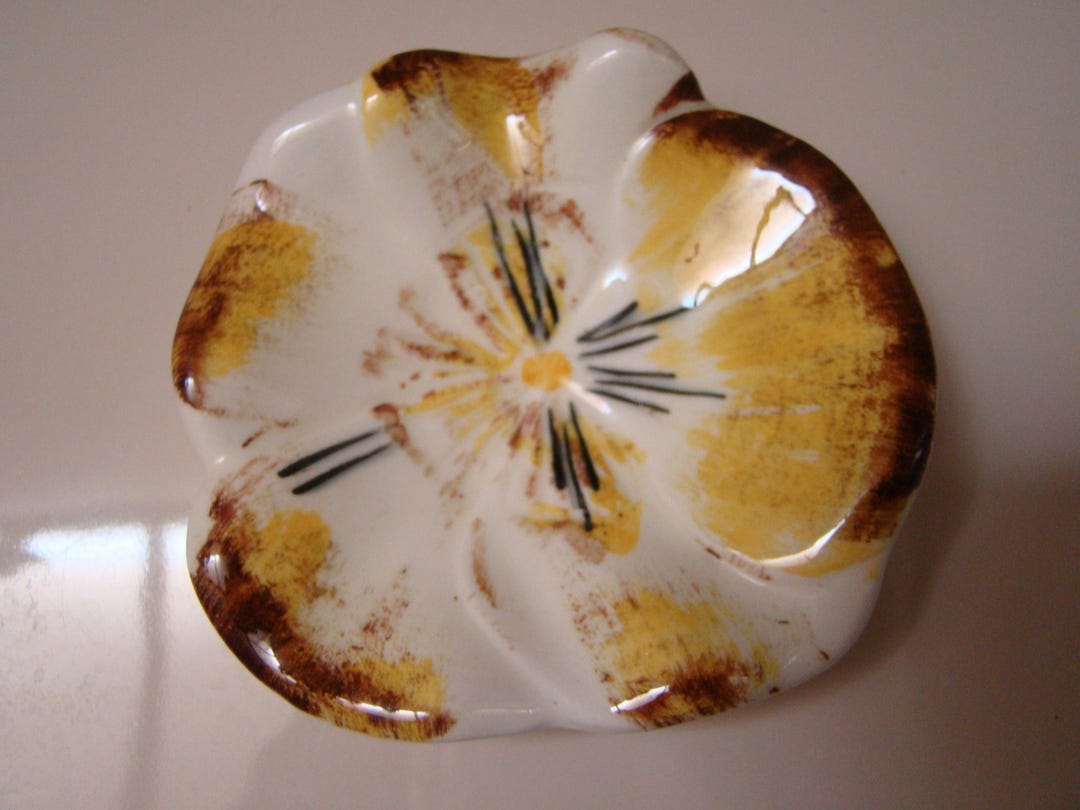 STANGL Coaster, Ashtray or Trinket - Pansy Design - 4" - Etsy