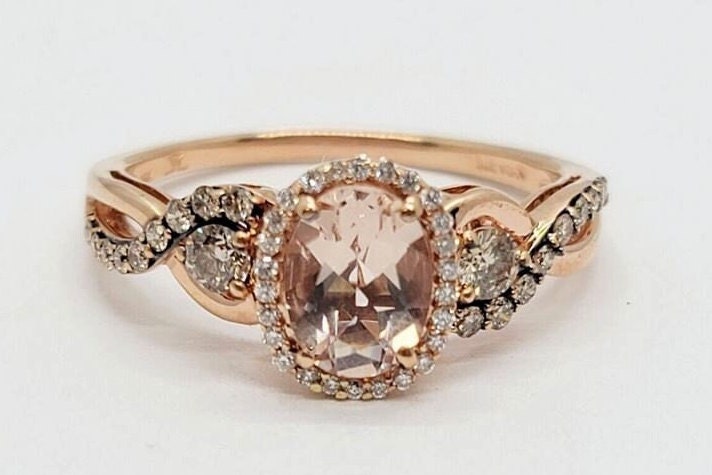 Levian Le Vian Authentic Levian Ring Peach Morganite & Chocolate White ...