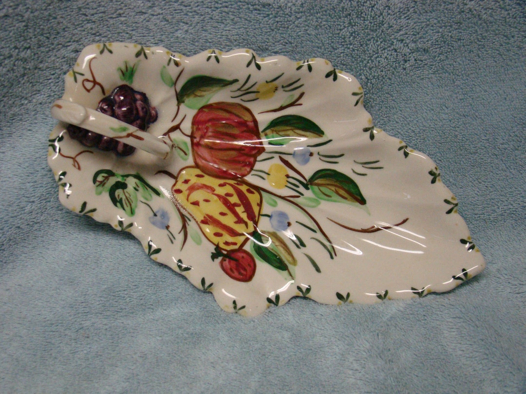 BLUE RIDGE POTTERY Fruit Basket Maple Leaf Relish Tray - Etsy