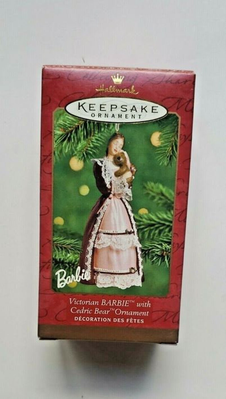 BARBIE Victorian & Cedric Bear Porcelain Ornament, 2001 Hallmark ...