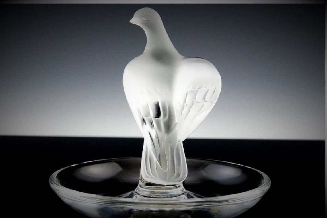 LALIQUE FRANCE Dove CRYSTAL Figurine Ring Holder Art Artist Signed - Etsy