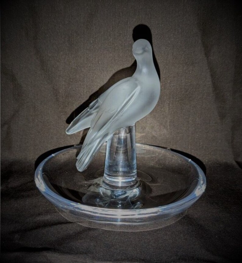 LALIQUE FRANCE Dove CRYSTAL Figurine Ring Holder Art Artist Signed - Etsy