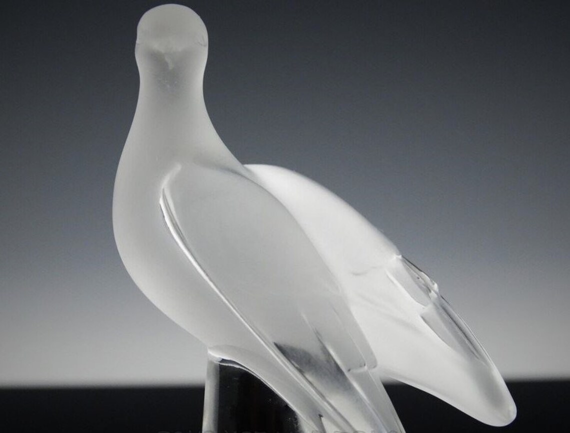 LALIQUE FRANCE Dove CRYSTAL Figurine Ring Holder Art Artist Signed - Etsy