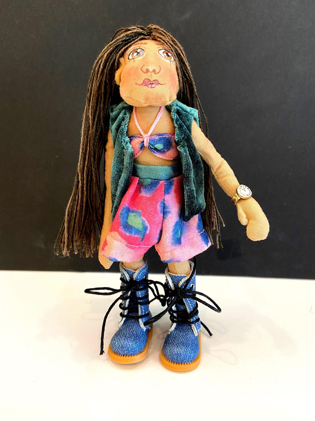 Meet Maria 6 Inch CLOTH ART DOLL With Full Body Armature Handmade - Etsy