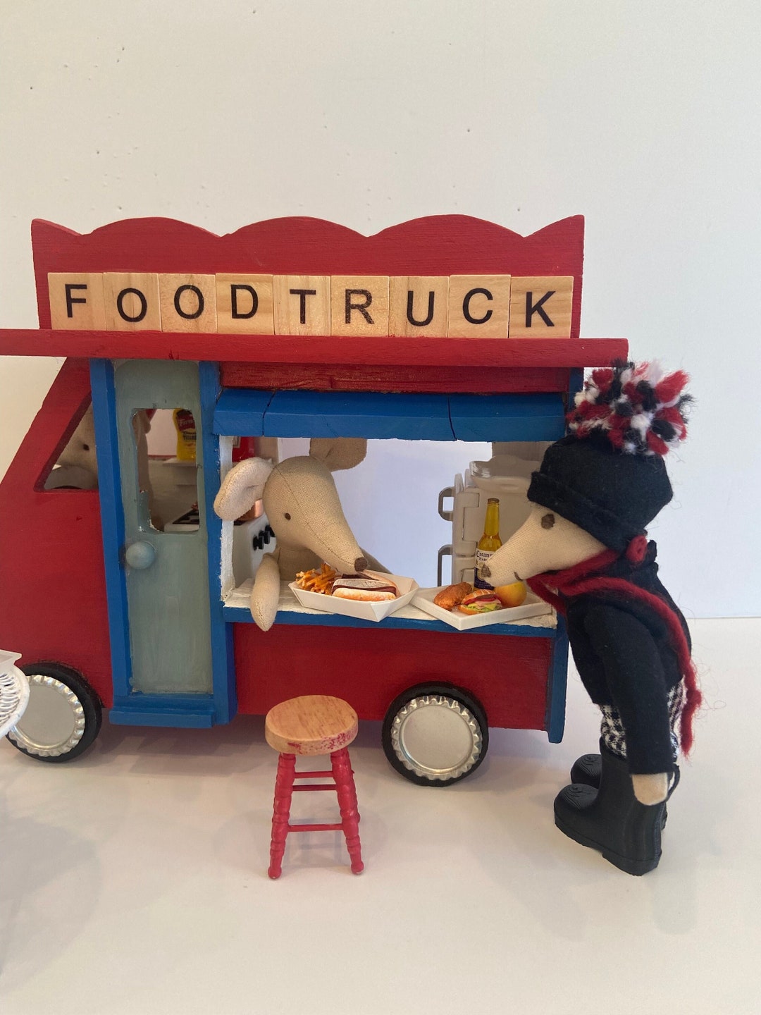 FOOD TRUCK for Maileg Mice and Small Dolls — Lighted and Loaded With ...