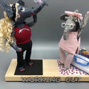 Art Dolls Animal, "working Out" 6" Cloth Dolls, Handmade, Hand Painted ...