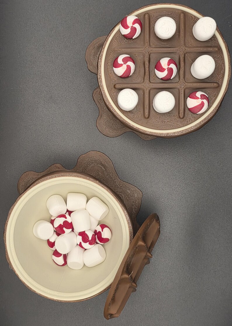 Hot Cocoa Tic Tac Toe! With Storage~peppermints and Marshmallows~ - Etsy