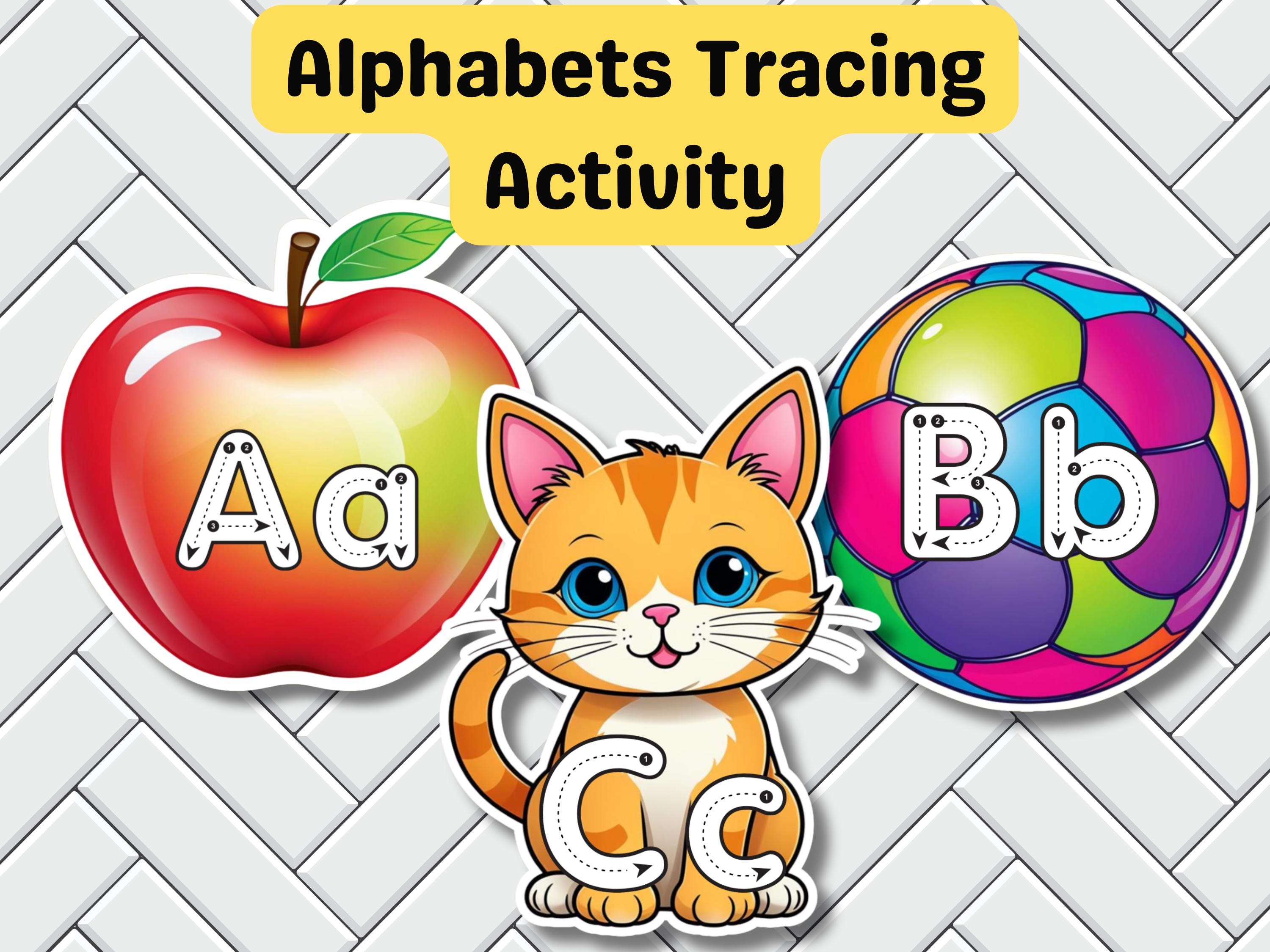 Alphabet Tracing Activity | Object-themed Letter Cards | Uppercase ...