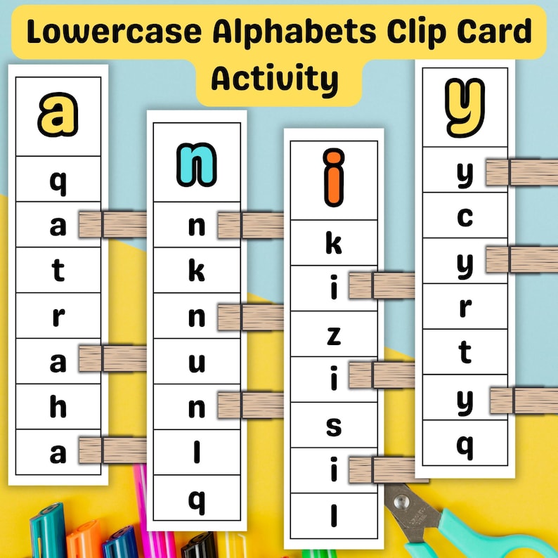 Alphabet Matching Clip Cards, Montessori Letter Recognition (digital ...