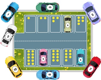 Car Parking Number Matching Game, Printable Counting Activity, Car ...