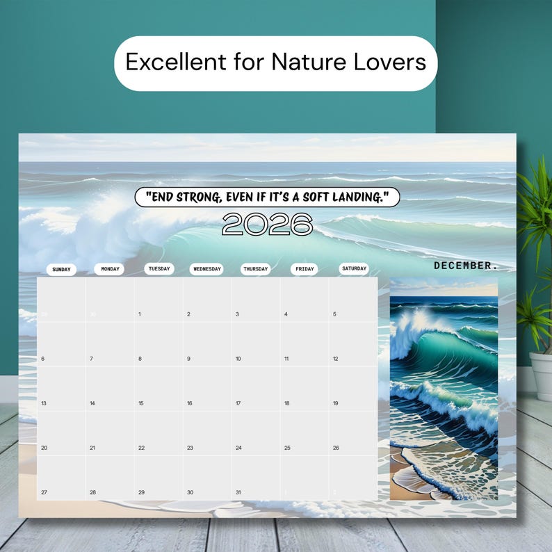 2026 Nature Photography Calendar | Monthly Planner, Motivational Quotes ...