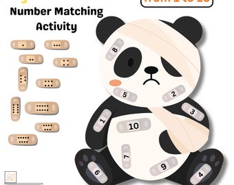 Panda Number Matching Game | Preschool Printable (digital Download) - Etsy