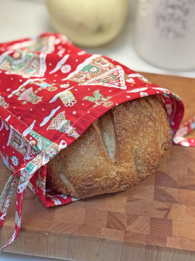 Holiday Eco-friendly Bread Bags Handmade Reusable Cotton With ...