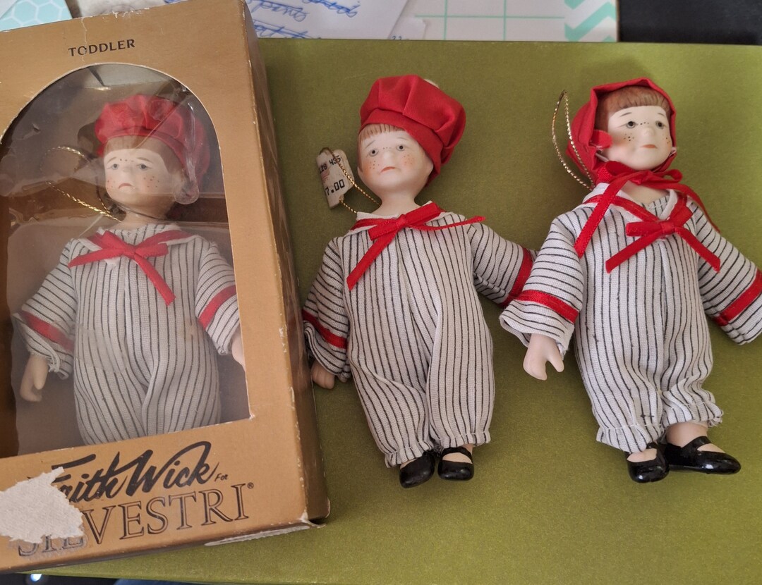 Faith Wick for Silvestri 3 Doll Christmas Ornaments, 1984 - Etsy
